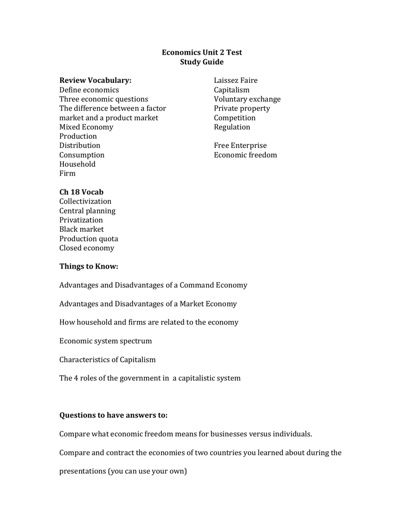 Economic Unit 2 Review SchoolWorkHelper Economic Unit 2 Review SchoolWorkHelper